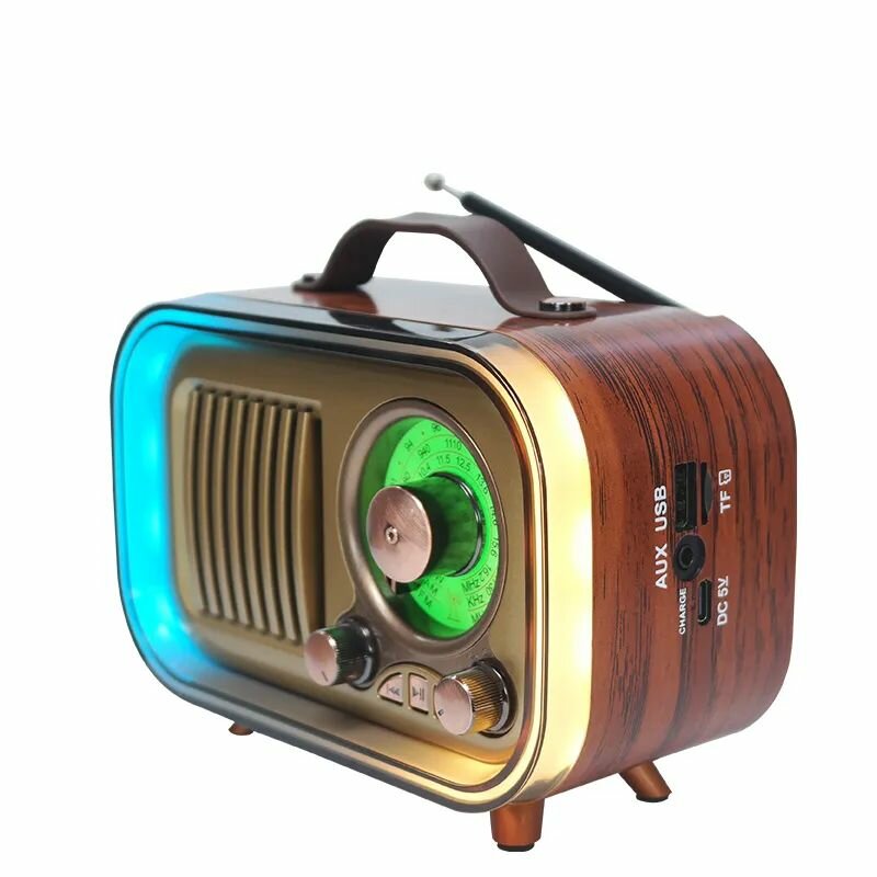 Портативный Ретро Радиоприемник Meier MD-1316BT, FM, MW, SW, Bluetooth, MP3, от Сети и Аккумулятора