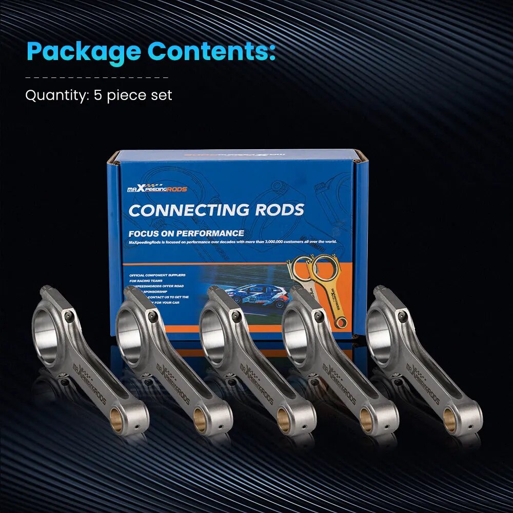 Кованые шатуны для Volvo 850 C70 T5 2.3L B5234T ARP 2000, болты 5,492 дюйма, 139,5 мм, 800 л. с, 5x