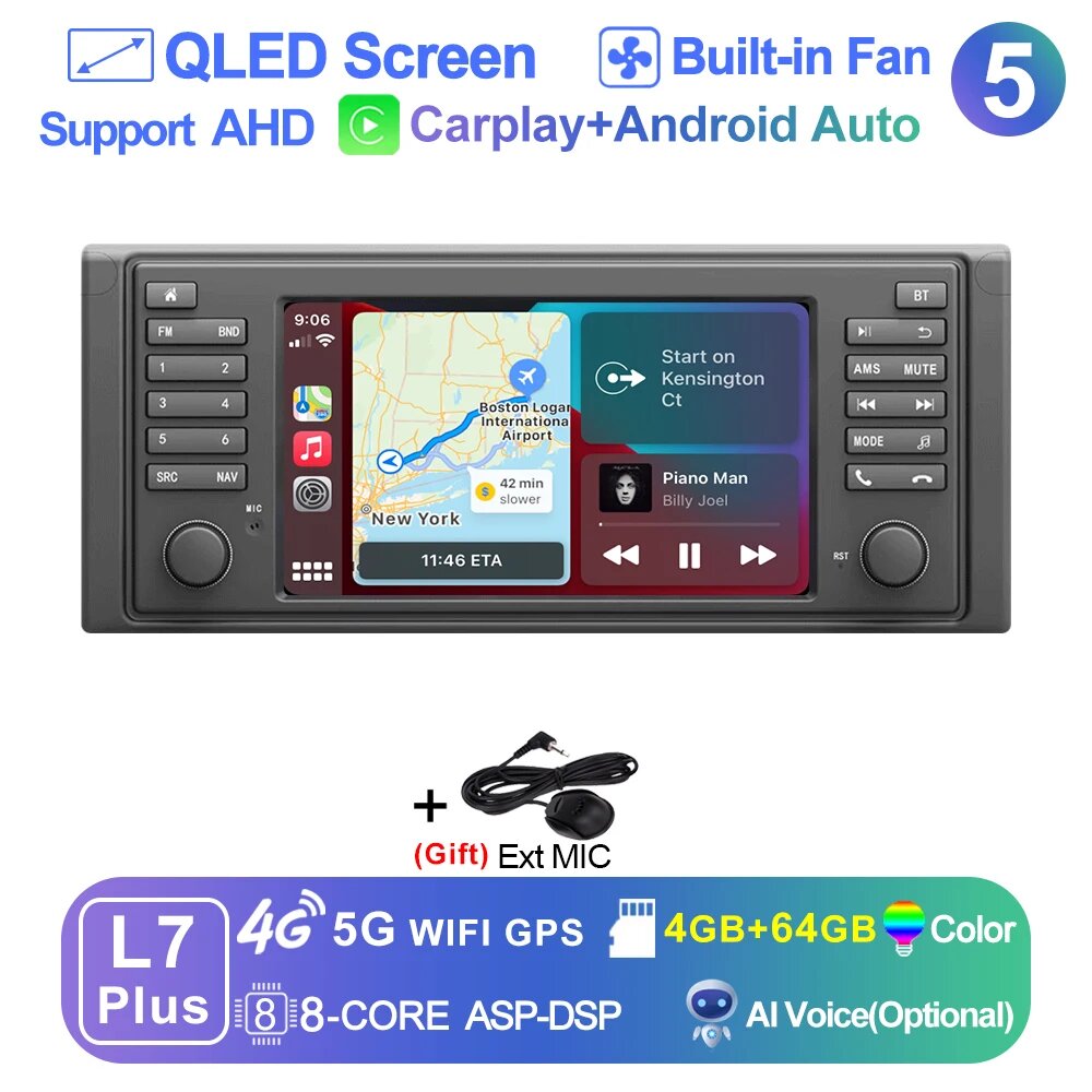 LEHX 2din Android 14 авто Carplay автомобильный радио мультимедийная стереосистема L7 Plus(4-64GB)-0