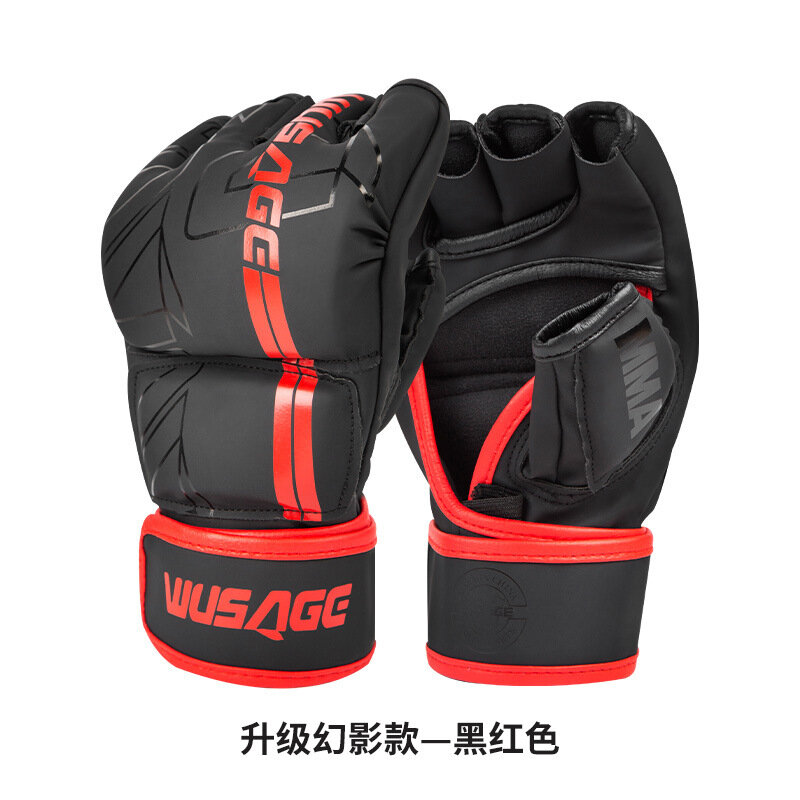 Перчатки для ММА с открытыми пальцами для взрослых, практичные перчатки для тренировок по саньда с пятью пальцами для работы с боксерским мешком.