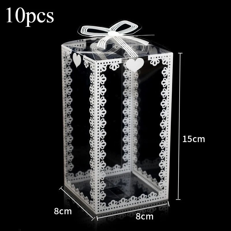 Пластиковые подарочные коробки 8x8x15 см, 10 шт