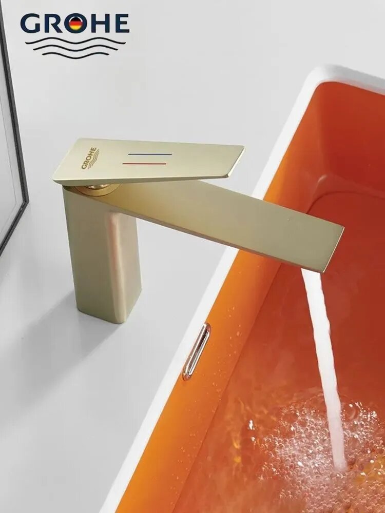 GROHE Premium Смеситель для ванной комнаты Медный смеситель для раковины с горячей и холодной водой, Молочно-белый