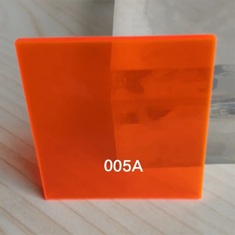 Цветная прозрачная акриловая пластина PMMA 100x200mm, Fluorescein red, Thick 3mm