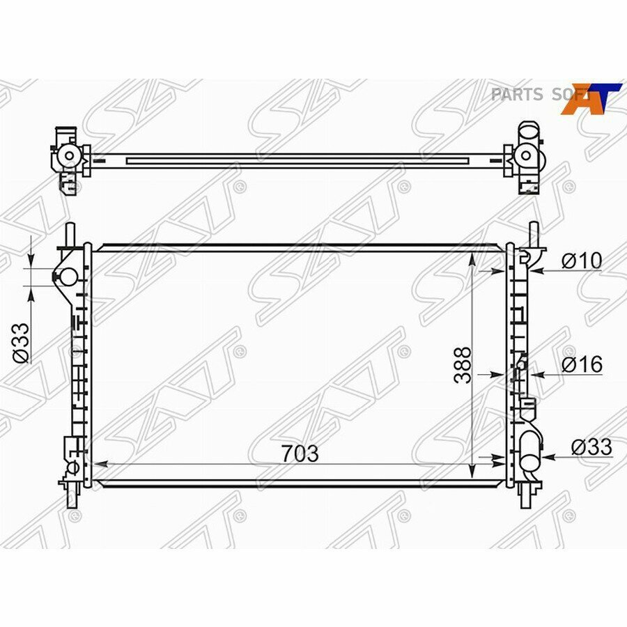 Радиатор Ford Tourneo Connect 02-18 от официального дистрибьютора, SAT, артикул FD0013