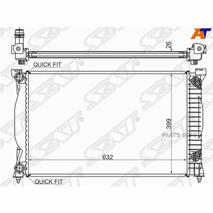 Радиатор Audi A4 00-09 / A6 97-05 от официального дистрибьютора, SAT, артикул AD0006