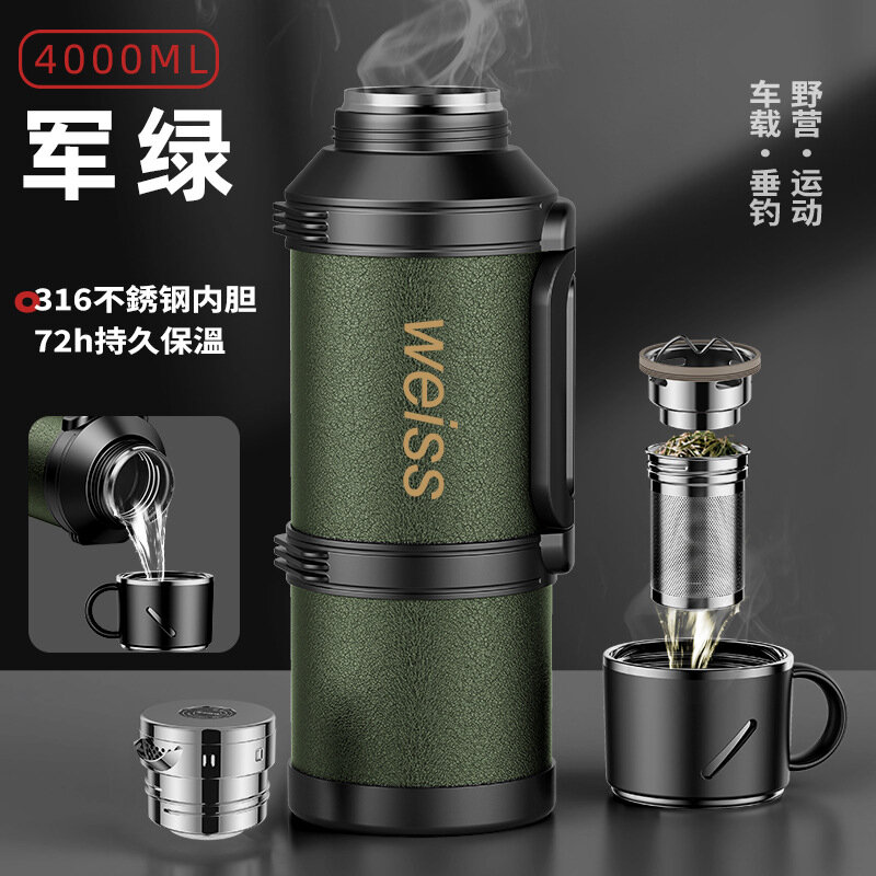 SG Горячая продажа, полностью стальной изолированный чайник, большая емкость, уличная изолированная кружка, бутылка для воды, термос из нержавеющей стали 316, портативная чайник для путешествий на автомобиле