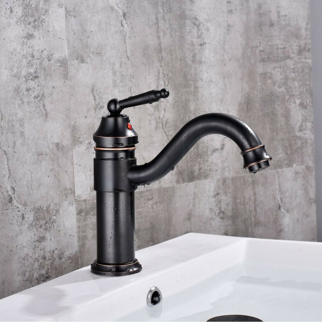 Полностью медный европейский ретро умывальник, шкаф для ванной, горячая и холодная вращающаяся настольная смеситель для умывальника, горячий и холодный кран