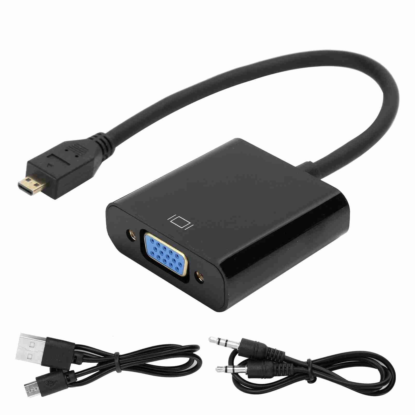 Micro HDMI VGA 1080P конвертер с питанием, для Raspberry Pi 4B