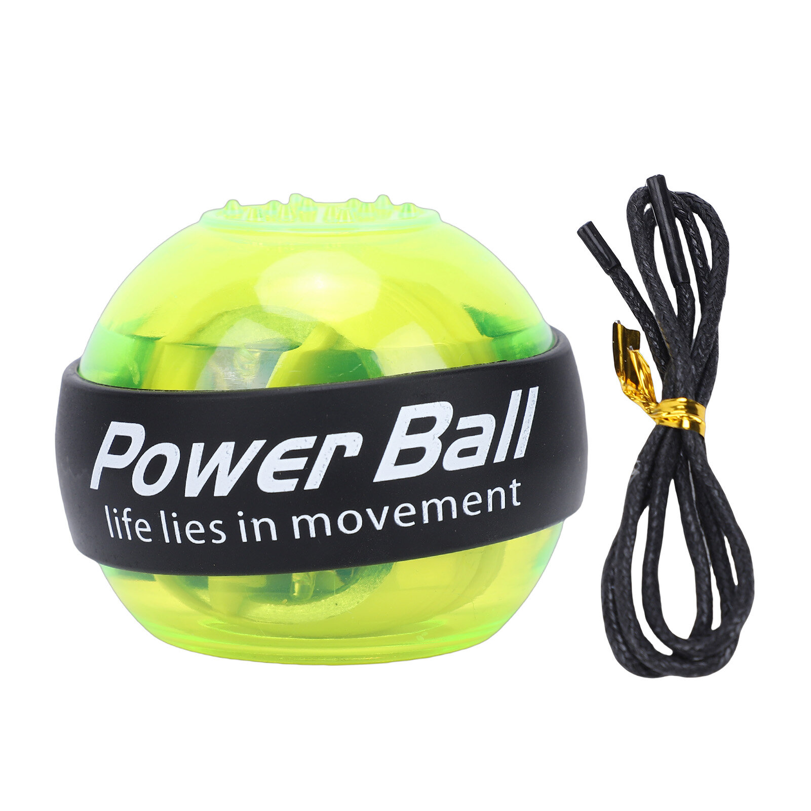 Мяч для тренировки запястья с подсветкой и гироскопом для тренировки рук и предплечий, зеленый.