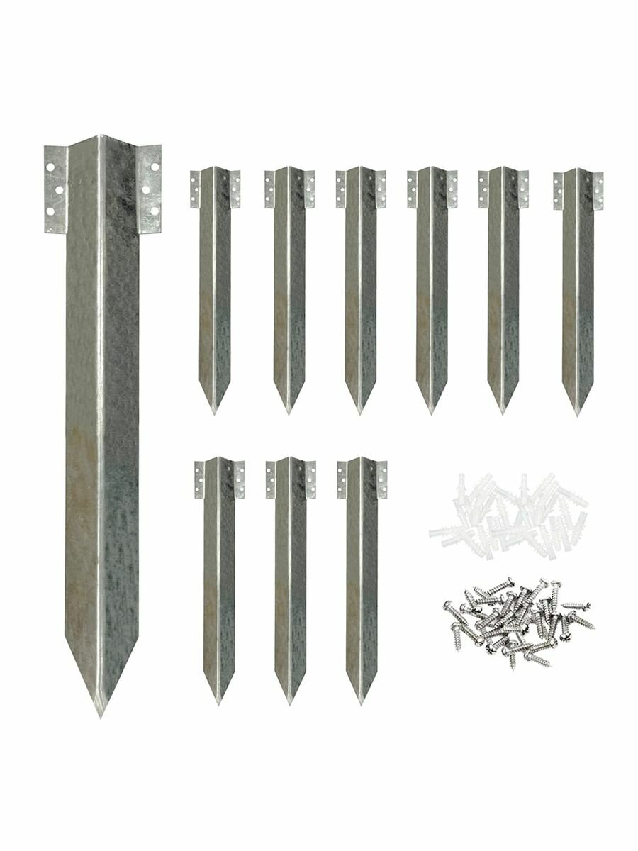 10 штук шпал, металлических свай