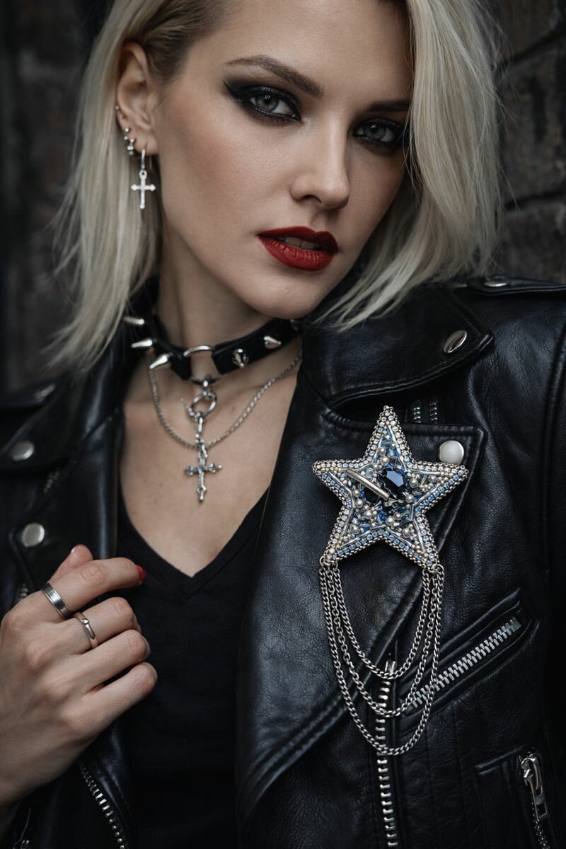 Брошь, стекло, стразы, кристалл