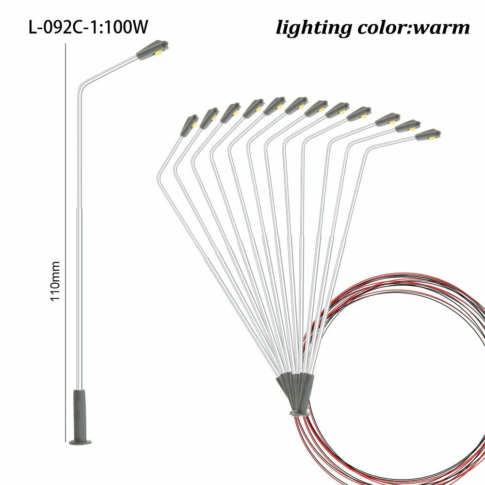Модель светодиодного уличного фонаря 1:100-500 Steel 11cm warm lighting