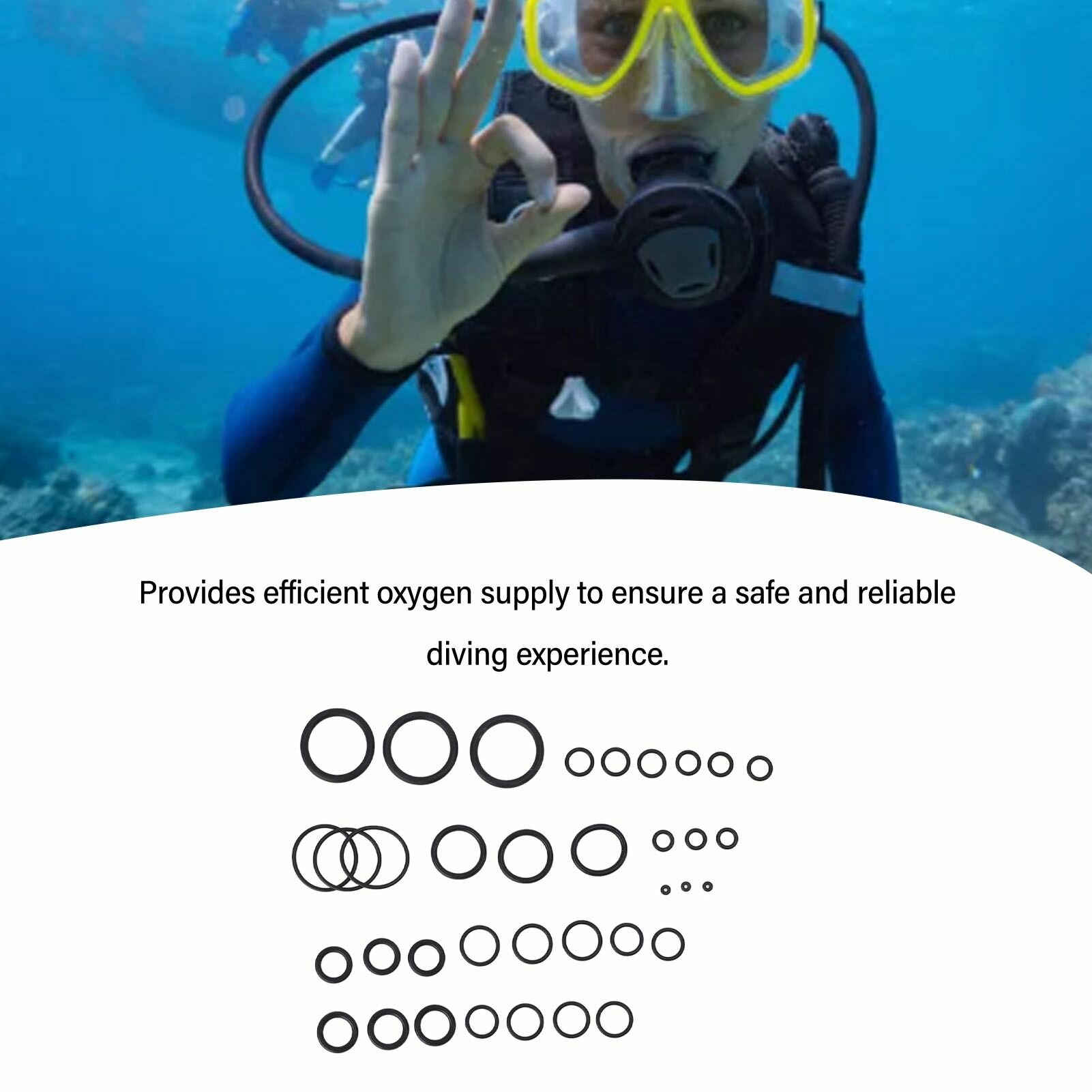 Уплотнительное кольцо для подводного плавания, пластиковый портативный комплект уплотнительных колец высокой твердости для снаряжения для дайвинга