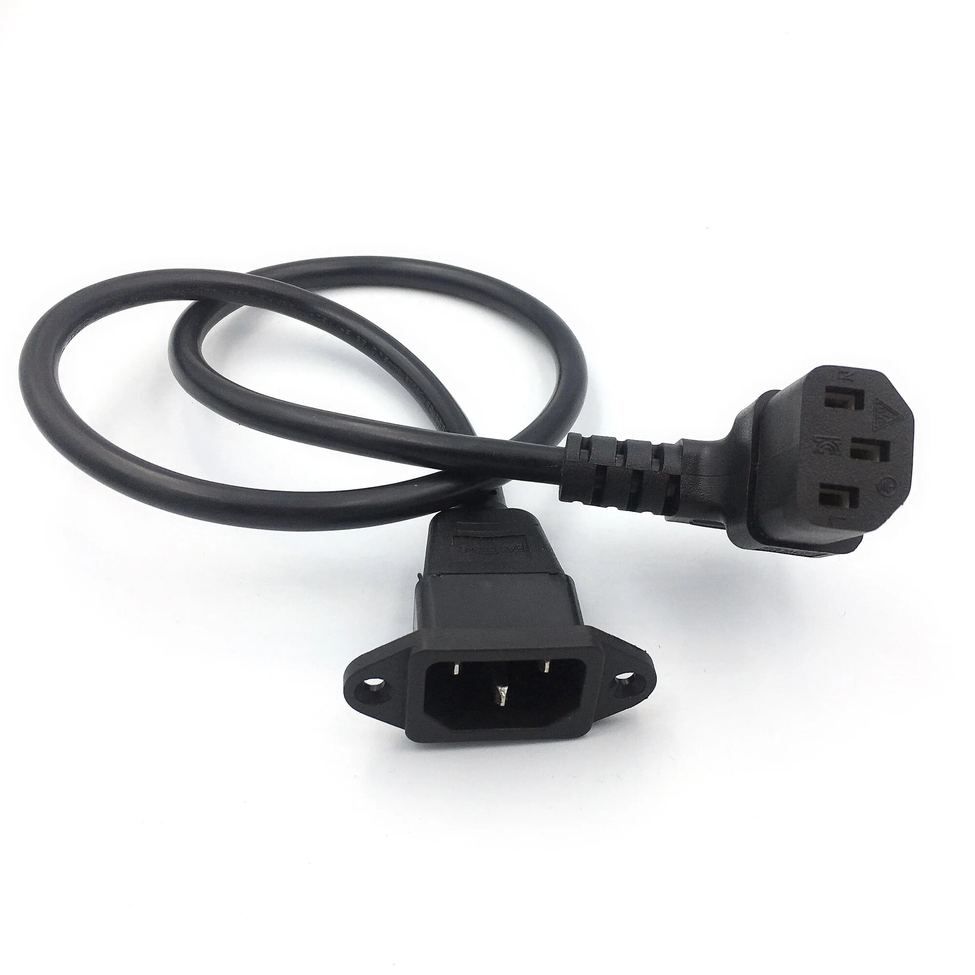 Удлинитель IEC320 C14 - C13 60см 0.6M, Down Angel