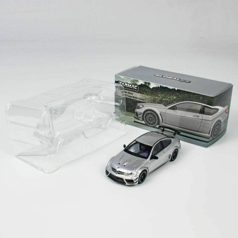 Машинка Die-Cast Alloy Car Collection TW 1:64, Mercedes-Benz C63 AMG, Black Series, Silver Metallic