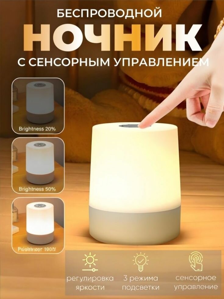 Ночник светильник настольный Лампа для мальчиков и девочек для сна, Трехцветный свет/интеллектуальное затемнение, USB-зарядка