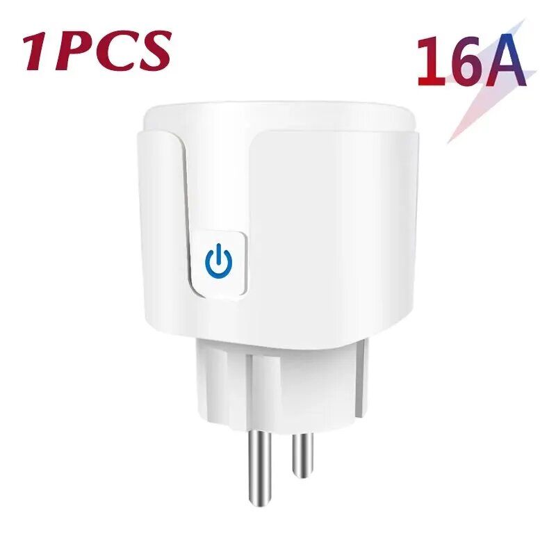 Умная розетка 16A Wi-Fi Tuya Smart Life, цвет: 16A No Power Monitor