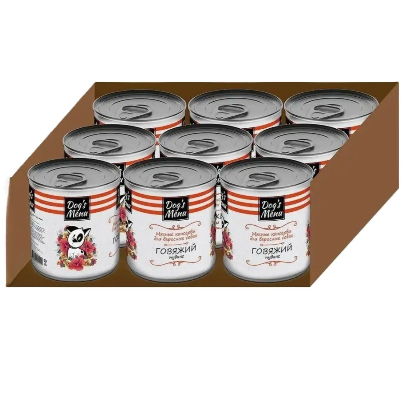 Dog`s Menu консервы для собак Говяжий пудинг 750гр *9шт