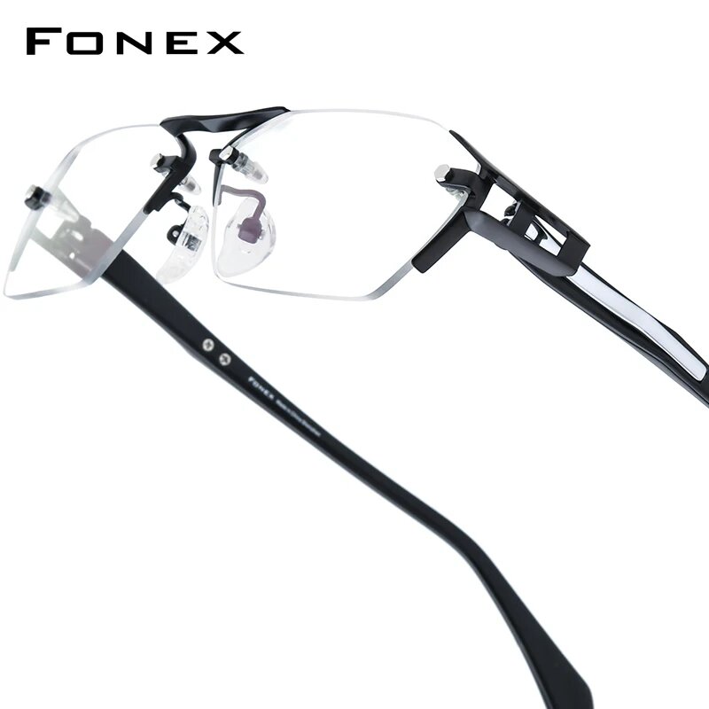 FONEX мужские безрамочные очки Black C1