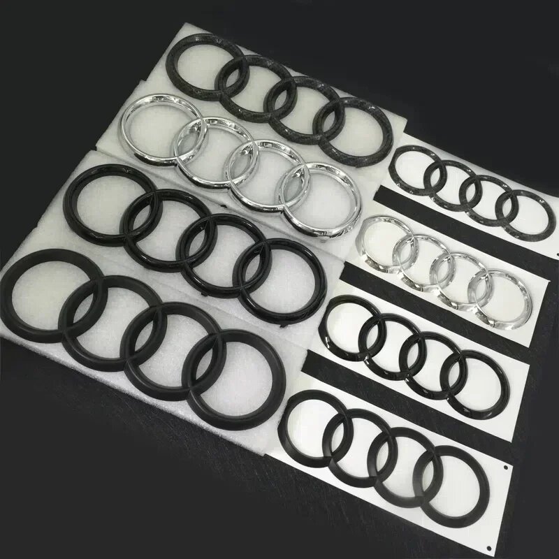 Для Audi ABS 4-кольцевой логотип, передняя решетка, капот, эмблема автомобиля, задний багажник, значок A5 A6 A3 A4 A7 Q2 Q3 Q5L Q7 Q8 TT R8, наклейка, наклейка