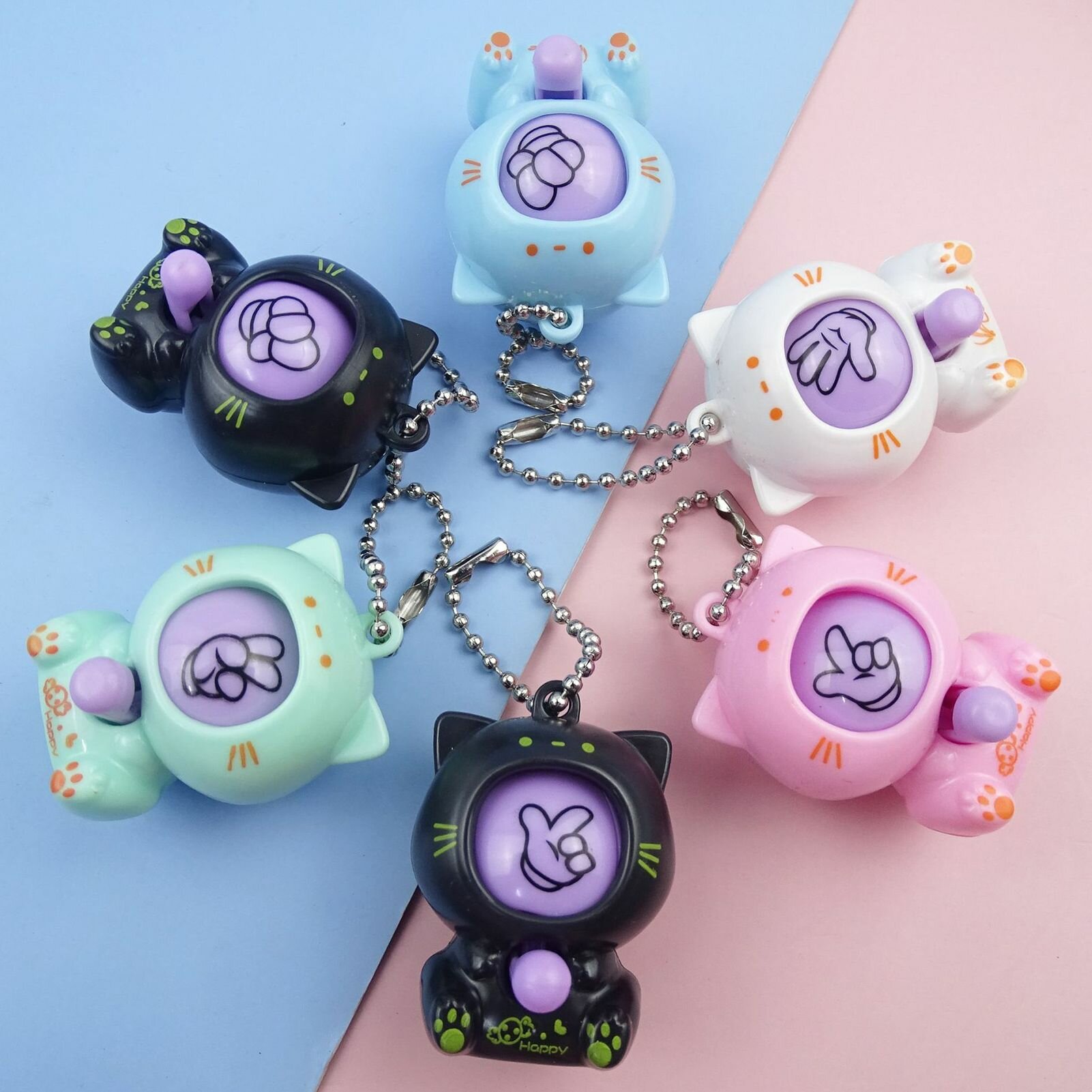 Интерактивная игрушка-брелок для ключей "Камень, ножницы, бумага" для детей и взрослых, 3ШТ