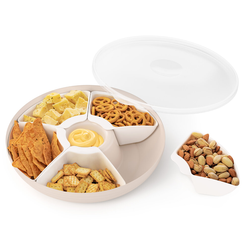 Менажница 5-ти секционная с крышкой "Оазис" (бежевый)