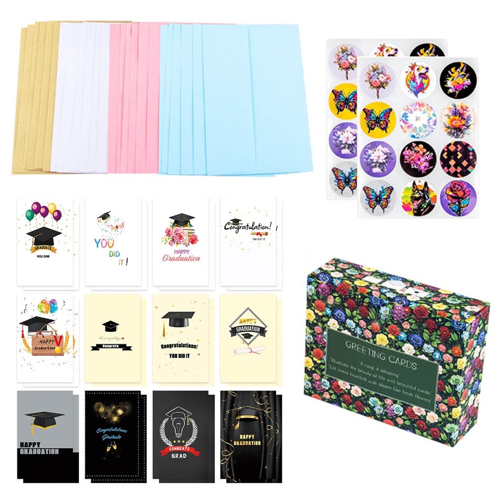 Деликатная выпускная карта с конвертом и празднованием коробки приветствие бумаги текстуры для академических достижений