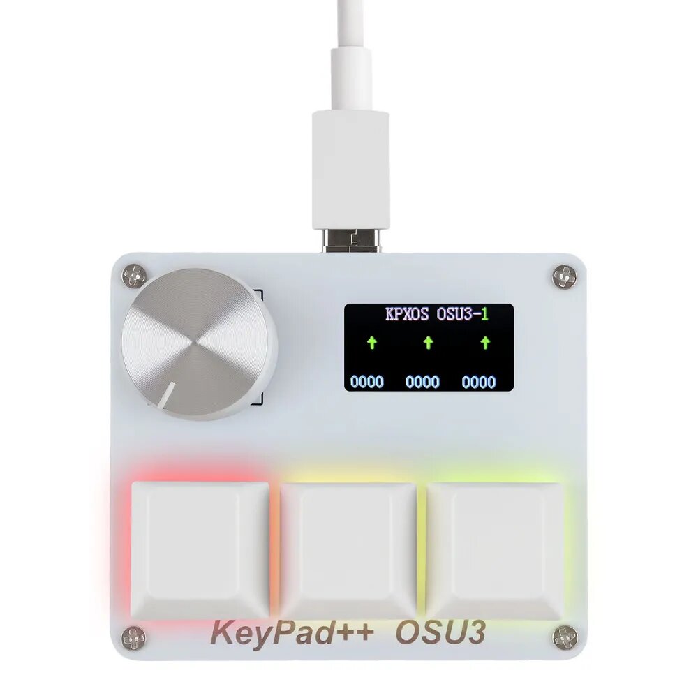 Sayodevice Игровая клавиатура обновленная версия SayoDevice O3C с большим количеством функций, KPXOS OSU3X, Русская раскладка, белый