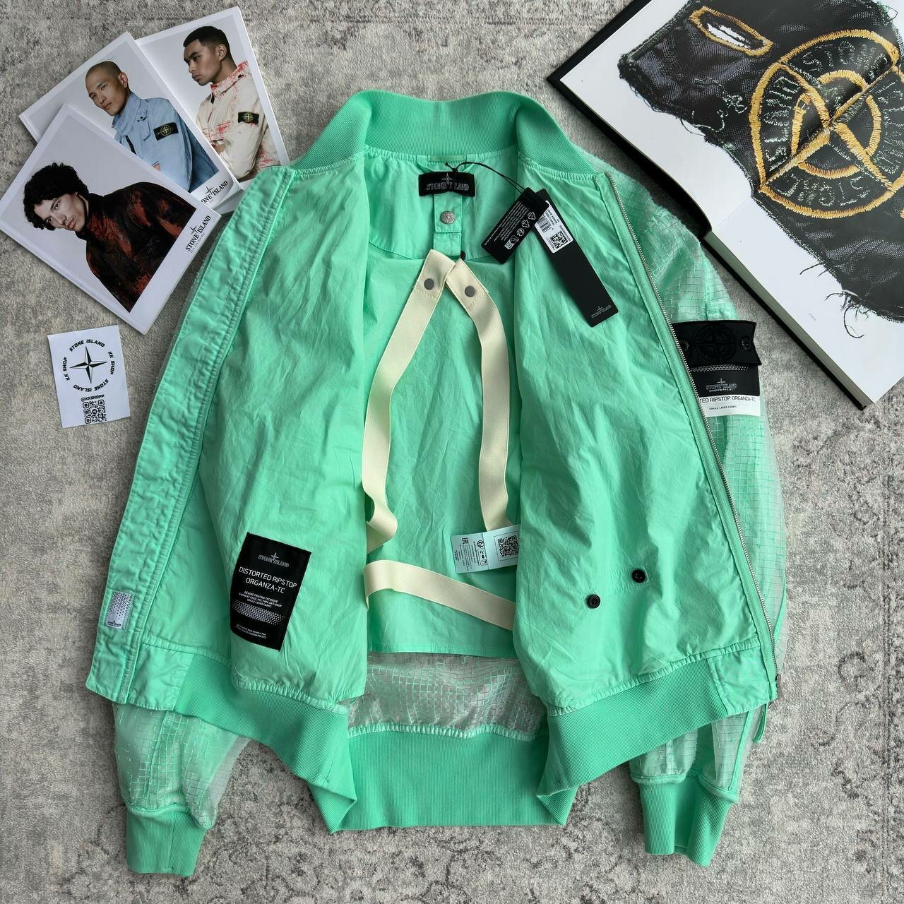 Бомбер Stone Island Stone Island Shadow Project Distorted Ripstop Jacket 781940713, размер L, бирюзово-зелёный — фото 1