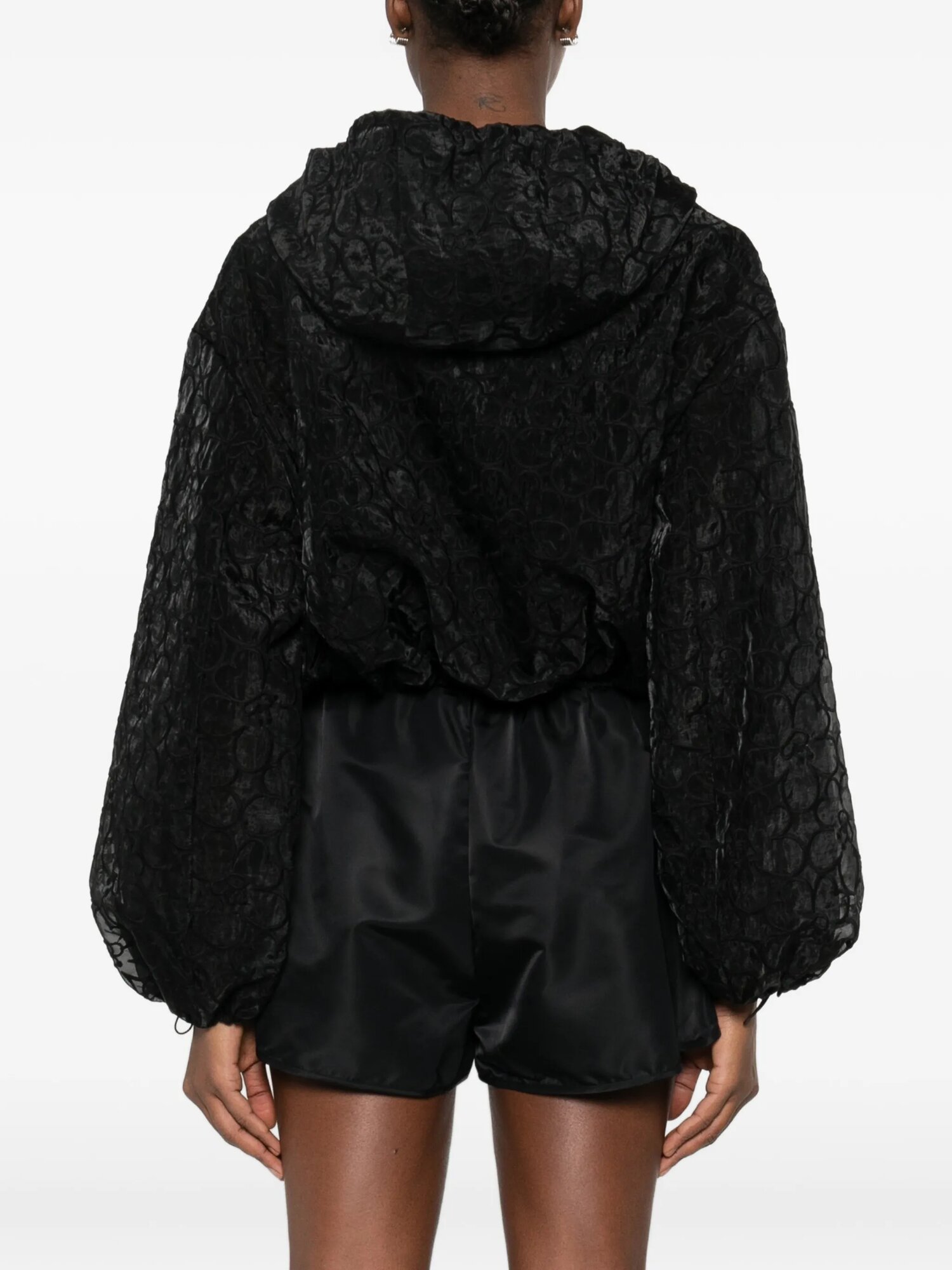 Куртка Cecilie Bahnsen Hooded crop jacket, размер 8, black/black — фото 1