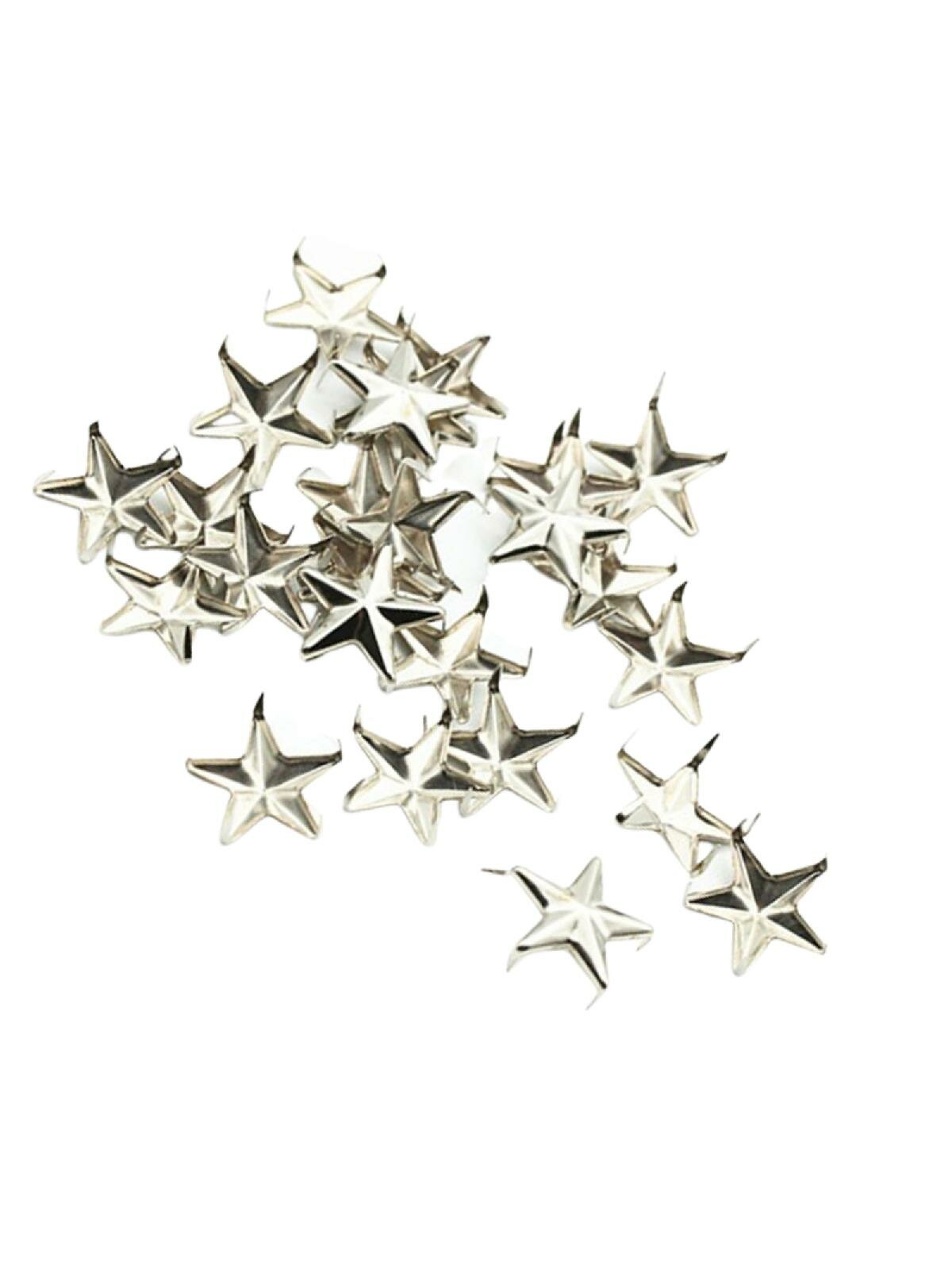 100 шт./упак. Металлические звездообразные заклепки, Пятиконечные звездообразные заклепки, Кожевенные заклепки