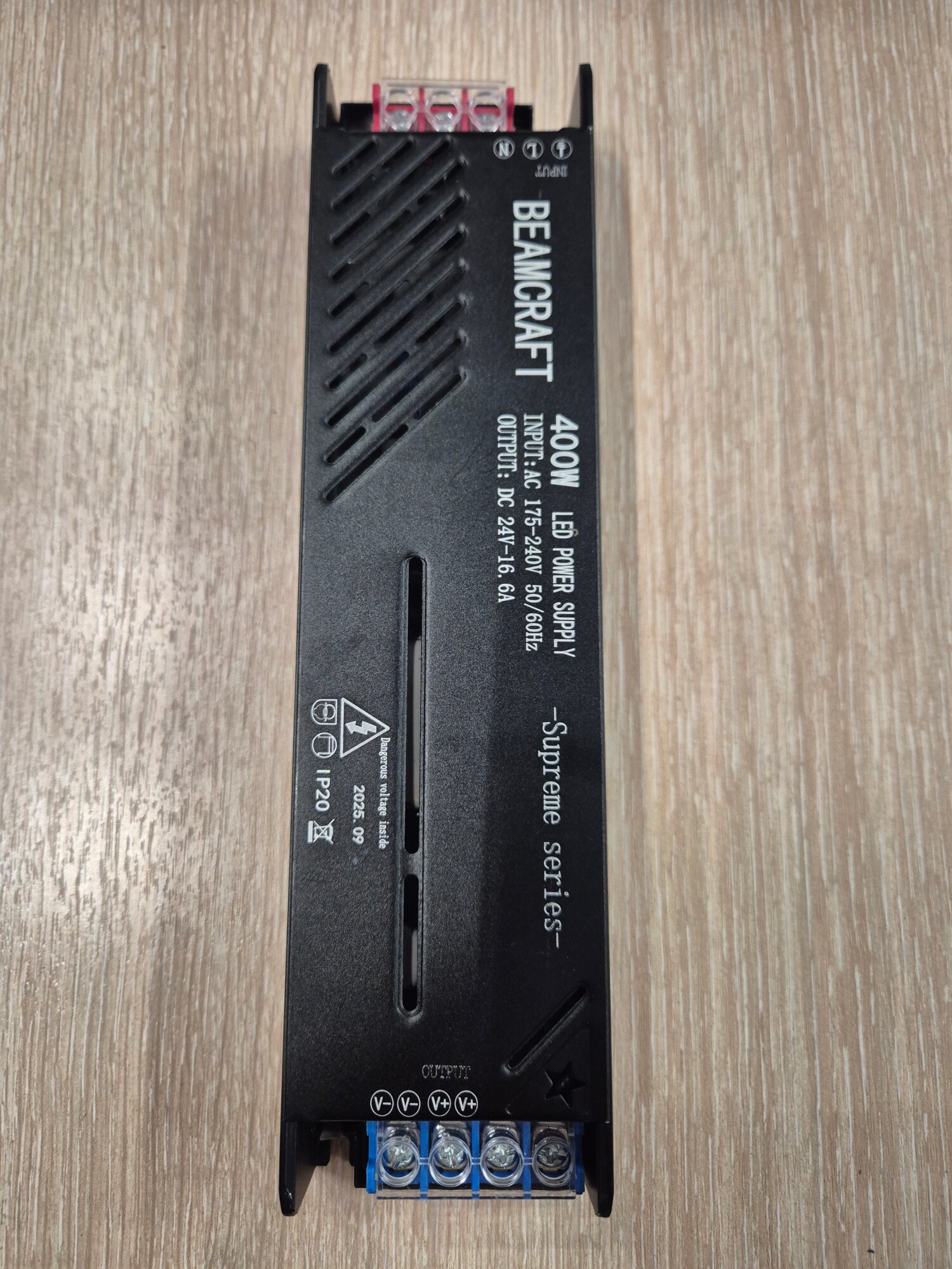 Блок питания 24V 400W BeamCraft, металлический корпус, IP20, черный