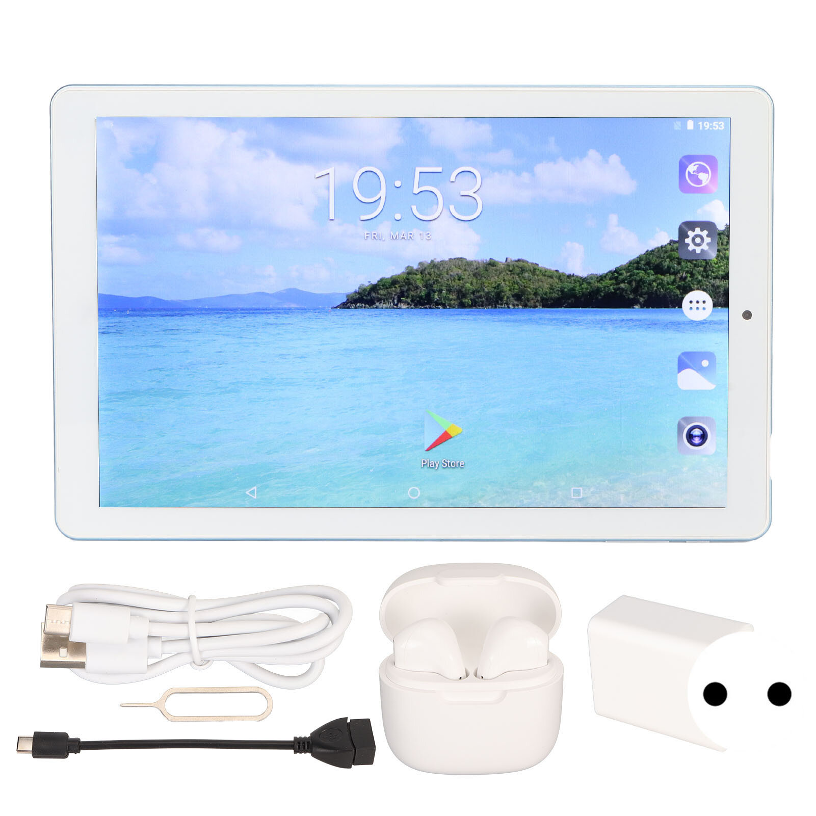 10,1" планшет Android 11, 8-ядерный, 4 ГБ, 64 ГБ, 5G WiFi, синий, EU Plug