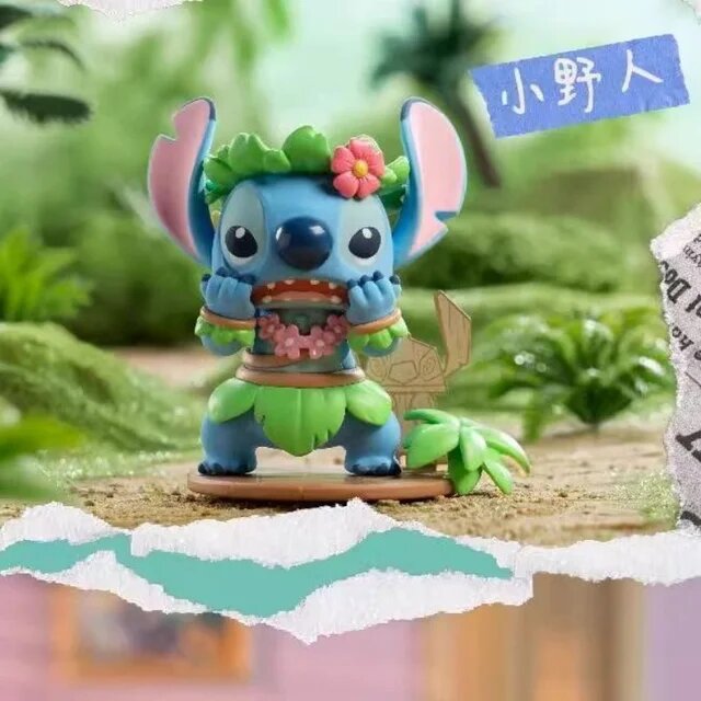 Набор для гаража Disney Stitch Blind Box, симпатичная мультяшная кукла, настольное украшение, модное украшение для комнаты, праздничные подарки,