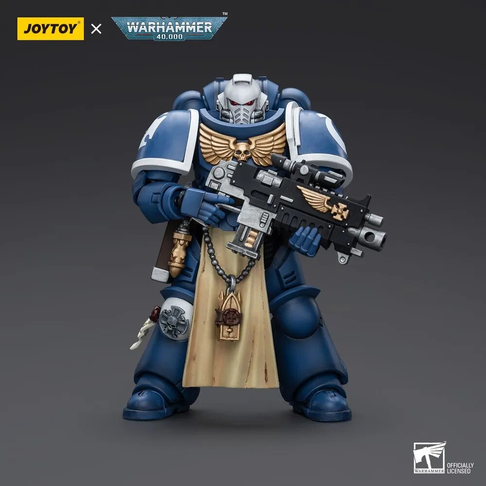 Подвижная фигурка JOYTOY Warhammer 40K 1/18 Action Figures Ultramarines Sternguard Veteran with Bolt Rifle