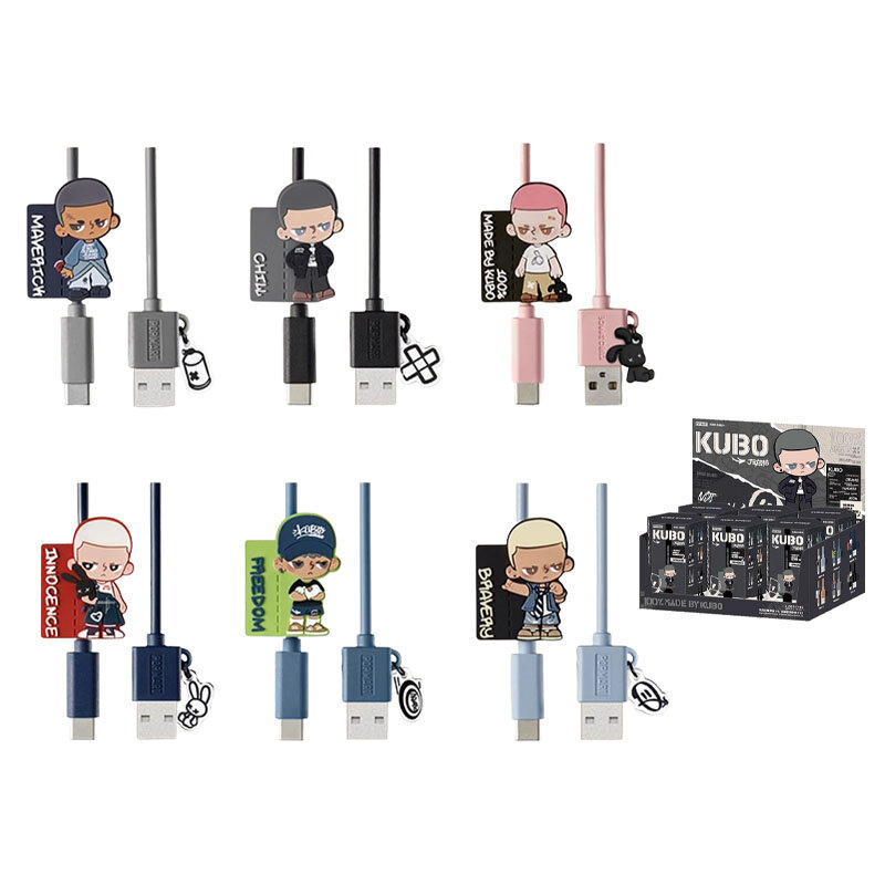 Коллекционные фигурки унисекс POP MART KUBO JEANS Cable Mystery Boxes, Full Box 6 Pcs IPhone (Plastic Wrap Removed for Authentication)