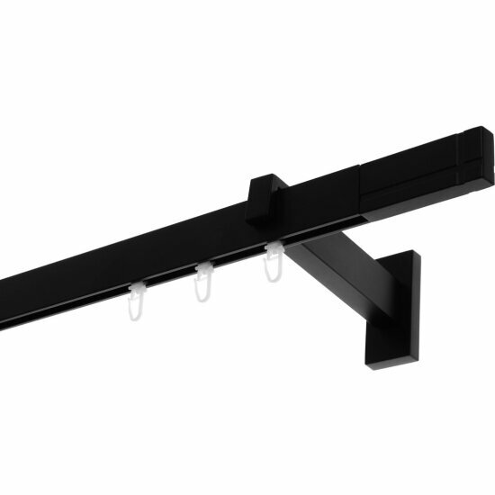 Карниз профильный LM Decor Флэт Лайн Кросс однорядный 2,0 м, Черный матовый