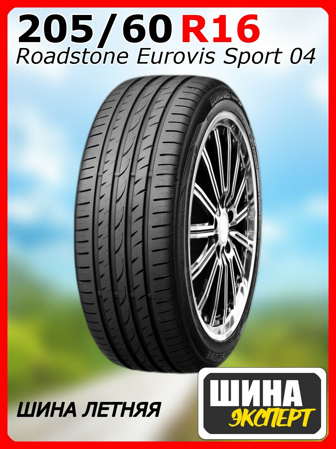 Шина летняя Roadstone 205/60/16 H 96 Eurovis Sport 04 XL для легковых автомобилей R15683