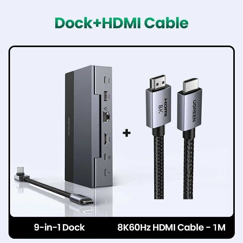 UGREEN Док-станция 9 портов 4K@60Гц для Steam Deck 9-in-1 HDMI Cable