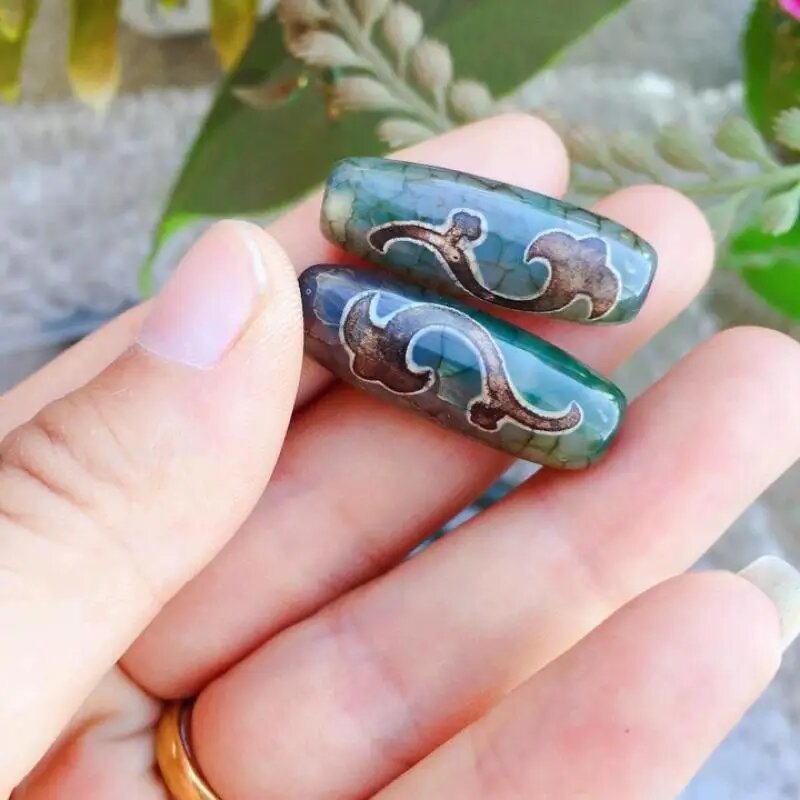 Тибетские бусины Дзи из агата, 30 мм, цвет ruyi