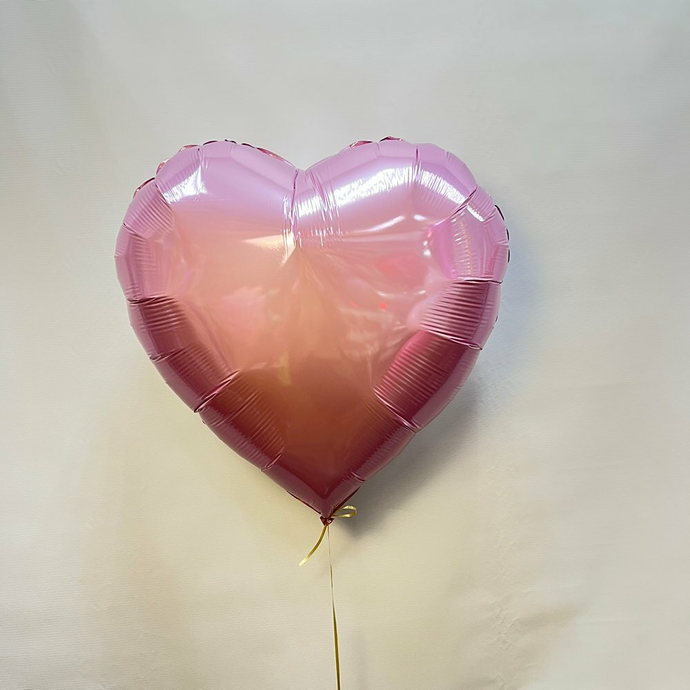 Фольгированная фигура с гелием - Сердце, розовый (81 см) + грузик