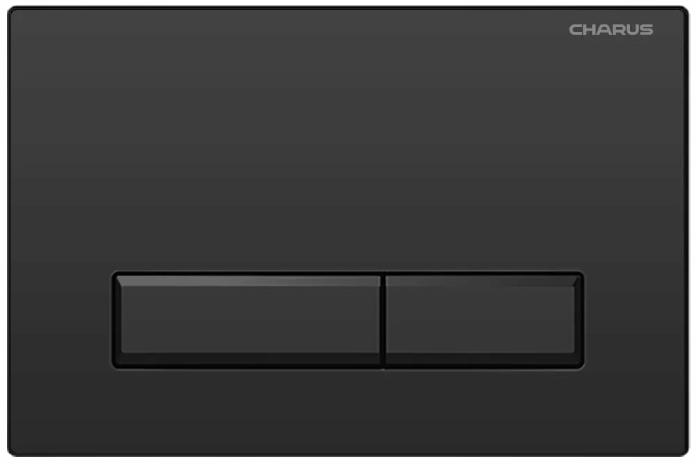 Кнопка смыва для унитаза CHARUS Raiden FP.321. DW.01 черная, матовая, кнопка для инсталляции, двойной смыв