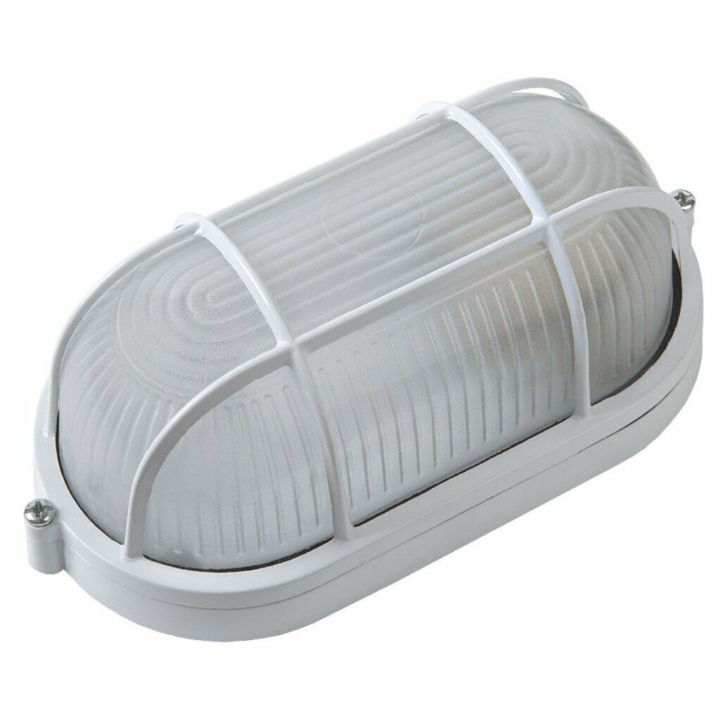 Светильник ЖКХ General Lighting Systems 1402 НБП/НПП, E27, 60Вт, IP65, настенно-потолочный, с решеткой, белый, овальный