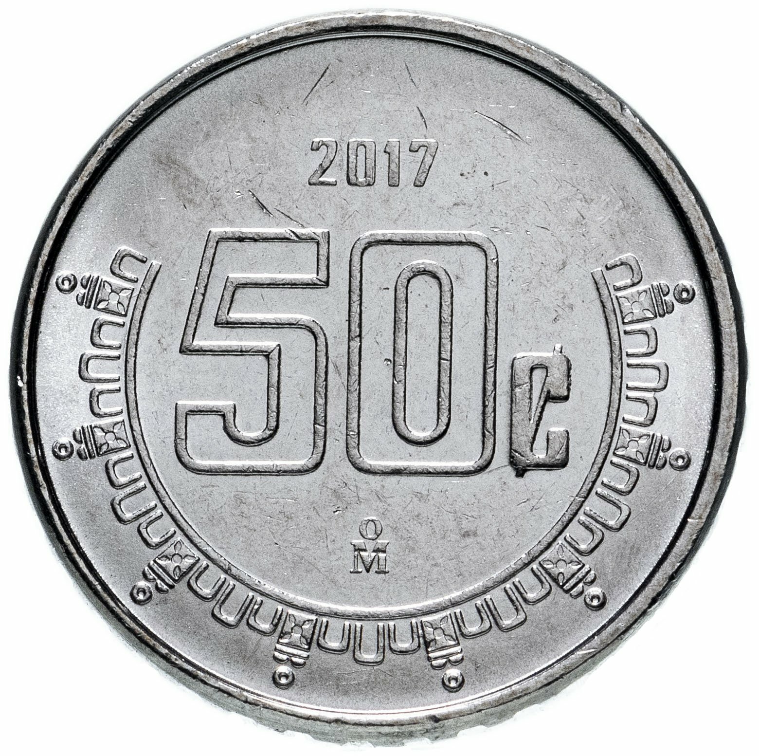 Мексика 50 сентаво centavos 2017, Сталь, в сохранности UNC