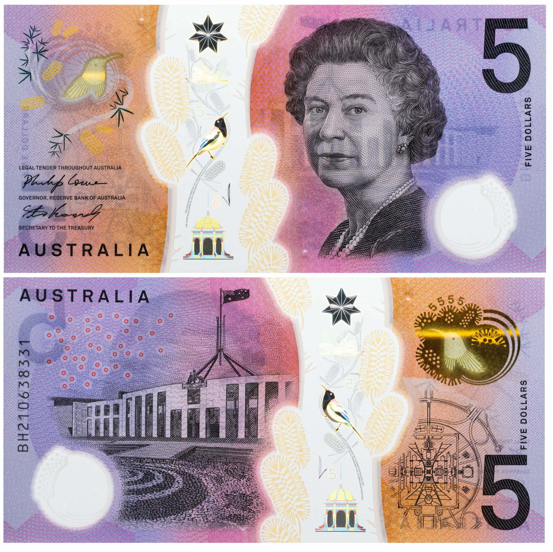 Австралия 5 долларов 2021 Pick 62 полимер