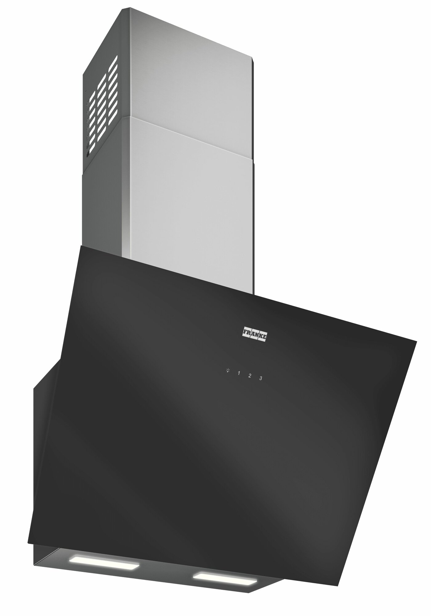 Franke Lens 50 BK/SS наклонная вытяжка, Цвет черный/сталь, Ширина 49 см, Производительность 1000 м3/ч, 3 скорости, Режимы отвод и циркуляция, Периметральное всасывание, Сенсорное управление