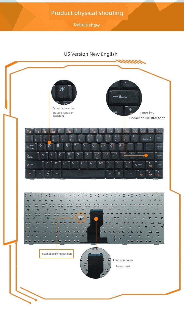 Подходит для клавиатуры Lenovo B450/C/A B450L B465C B460C G465C G470E N480 N485 B450 B450A B450L B450C_[Совершенно