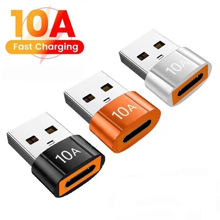 OTG-адаптер USB для зарядки Type-c, USB2.0, оранжевый, 10 А