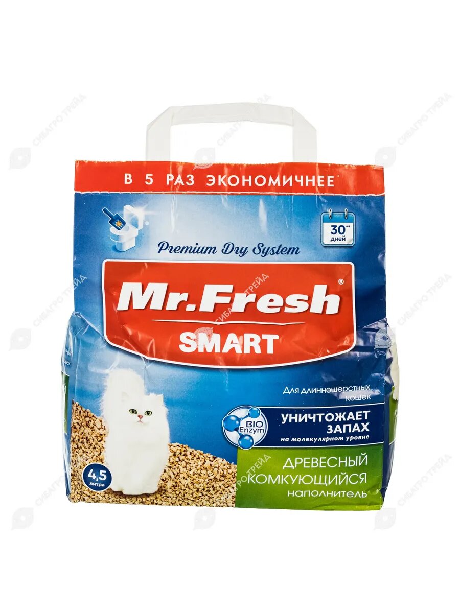 Наполнитель Mr Fresh для длиннош. кошек 4,5 л