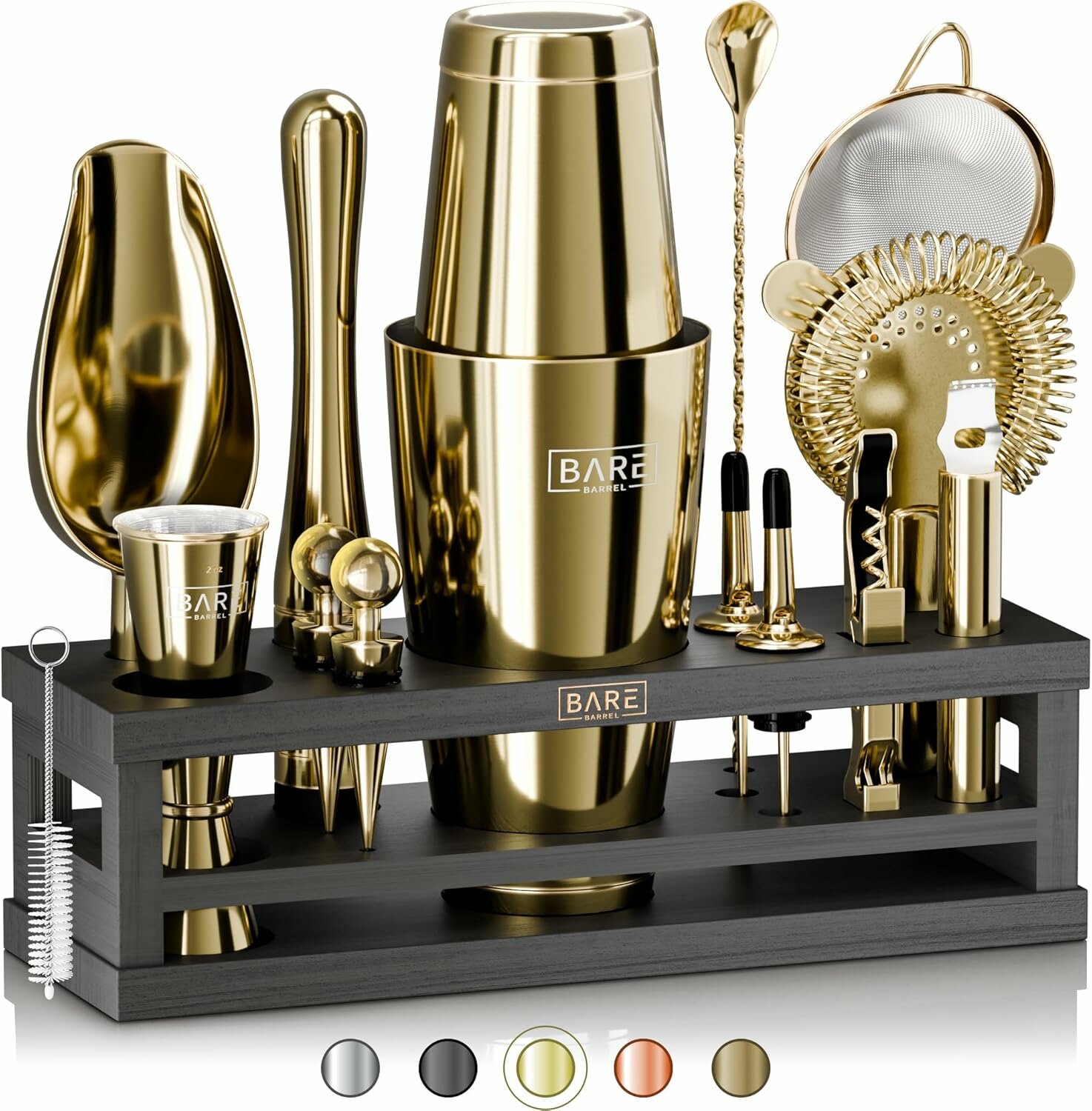 BARE BARREL Набор для приготовления коктейлей 16 предметов Cocktail Making Kit 16-Piece - Gold/Blackk